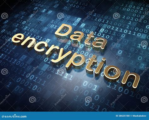 Protection Concept Golden Data Encryption On Digital Background Stock