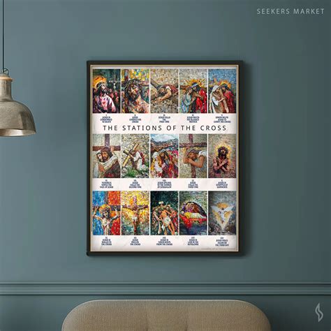 Stations Of The Cross Printable Poster A Digital Art Catholic Art