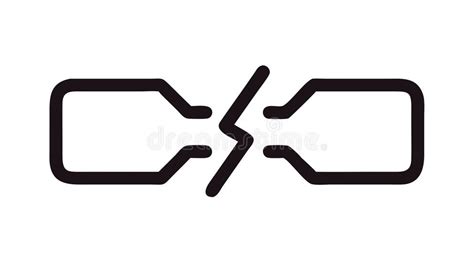 Broken Chain Link Outline Icon Representing Disconnection Or Break Vector Design Generative