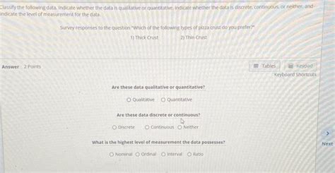 Solved Classify The Following Data Indicate Whether The