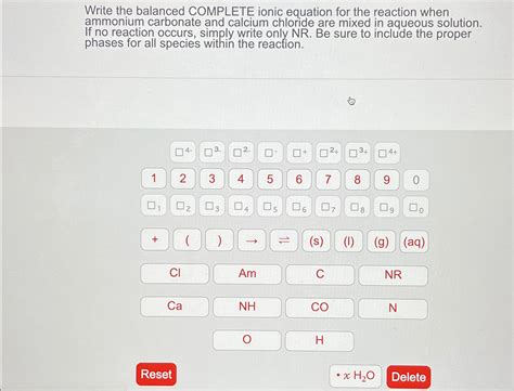 Solved Write The Balanced Complete Ionic Equation For The