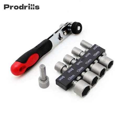 10 In 1 래칫 렌치 5 13mm 파워 너트 드라이버 어댑터 폴 소켓 스패너 스크루 드라이버 핸드 툴 세트 자동차 수리용