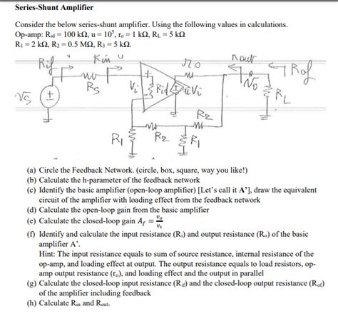 Series Shunt Amplifier Consider The Below Chegg Com