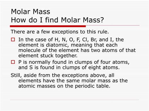 PPT Molar Mass PowerPoint Presentation ID