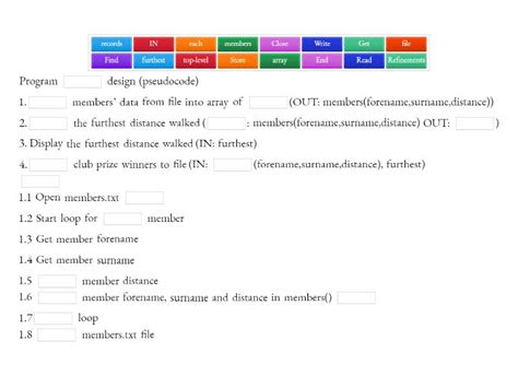 Sdd 6 Pseudo Codearray Of Records Complete The Sentence