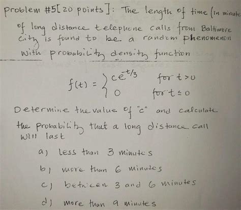 Solved Problem Points The Length Of Time In Chegg Com