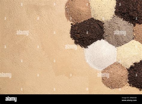 Different Types Of Soil On Color Background Stock Photo Alamy