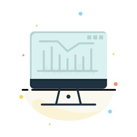 Computer Static Graph Monitor Abstract Flat Color Icon Template Stock Vector Illustration