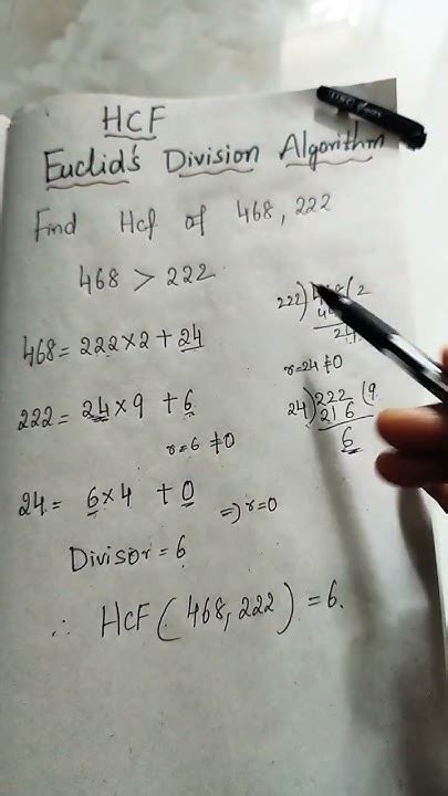 Hcf By Euclids Division Algorithm Youtube