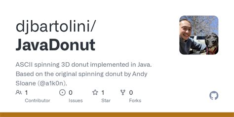 GitHub Djbartolini JavaDonut ASCII Spinning 3D Donut Implemented In