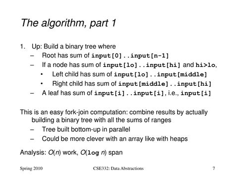 Ppt Cse332 Data Abstractions Lecture 20 Parallel Prefix And Parallel Sorting Powerpoint
