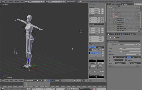 armature when animating the eye with the track to constraint the