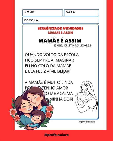 Sequência De Atividades Mamãe é Assim Naiara Materiais Pedagógicos