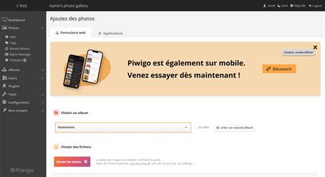 New Design For Mobile App Banner · Issue 1859 · Piwigopiwigo · Github