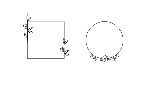 기하학적 인 꽃 프레임 테두리 화환 손으로 그린 그림 트렌디 한 선 그리기 가지와 자연 장식품이있는 라인 아트 스타일 0명에