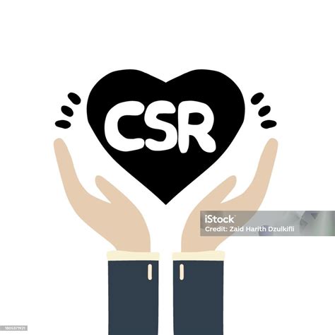 Csr 텍스트가 있는 하트 모양을 들고 있는 손 기업의 사회적 책임 개념 벡터 Communications Workers Of America에 대한 스톡 벡터 아트 및 기타