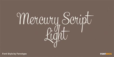 Mercury Script Light Font Style By Fenotype Font Bros