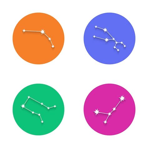 조디악 별자리 기호 컬렉션 프리미엄 벡터