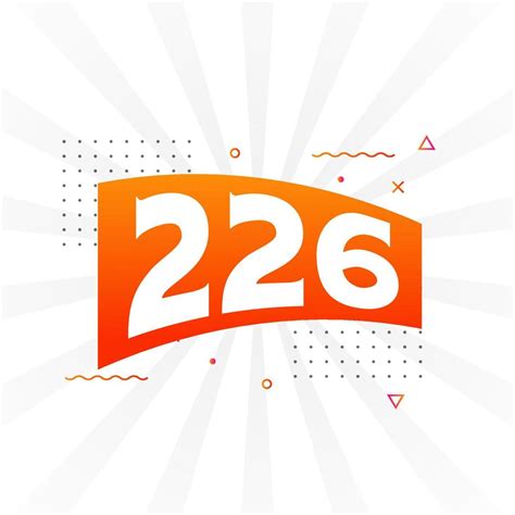 226 number vector font alphabet. Number 226 with decorative element ...