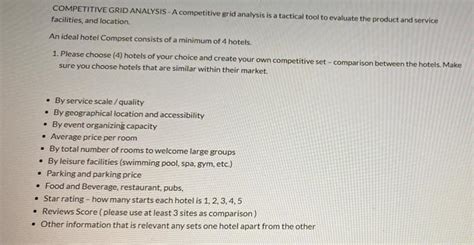 Solved COMPETITIVE GRID ANALYSIS A Competitive Grid Chegg Com