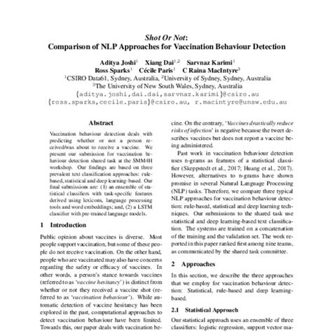 Shot Or Not Comparison Of Nlp Approaches For Vaccination Behaviour Detection Acl Anthology