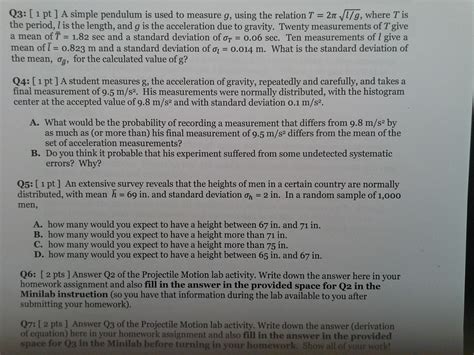 Solved A Simple Pendulum Is Used To Measure G Using The
