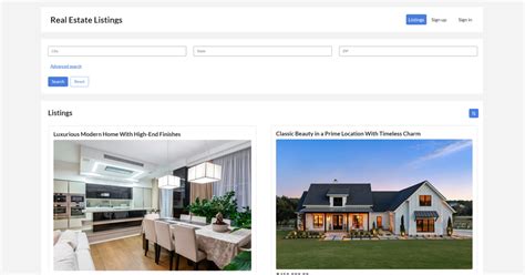 real estate listings free app template caspio marketplace