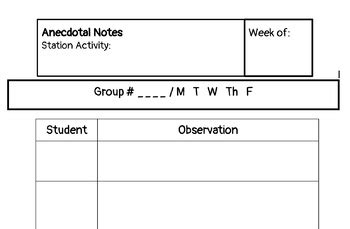 Anecdotal Notes By Macy Weinreich TPT