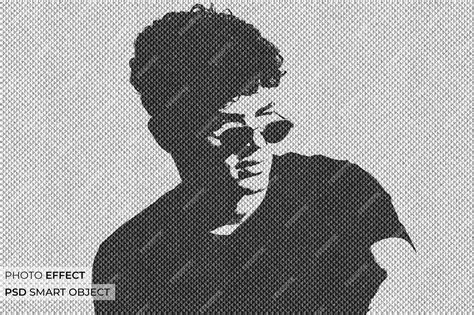 premium psd portrait of person with bitmap effect