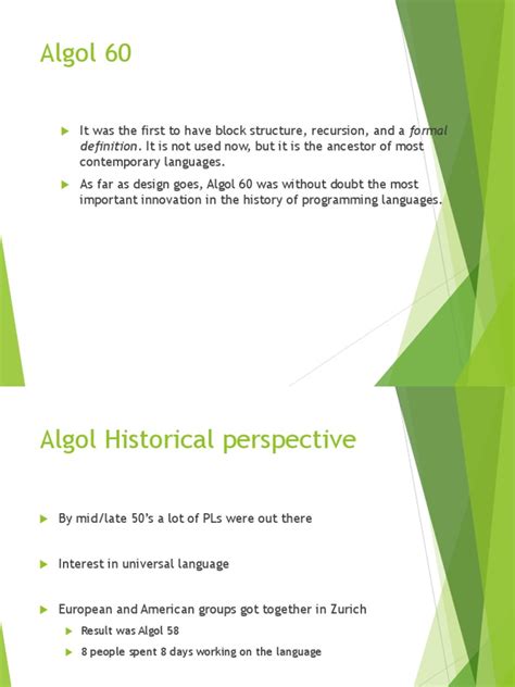 Algol 60 Definition It Is Not Used Now But It Is The Ancestor Of Most Pdf Variable