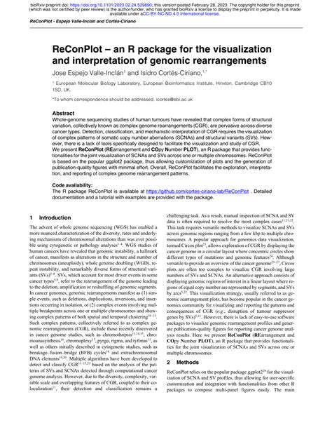 PDF ReConPlot An R Package For The Visualization And Interpretation Of Genomic Rearrangements