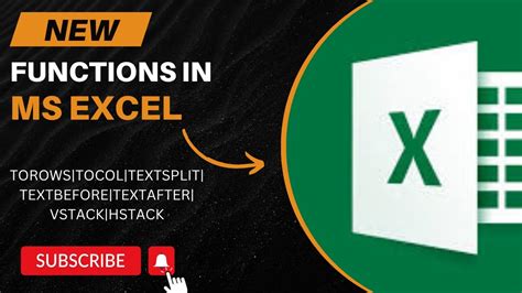 New Excel Functions Youtube