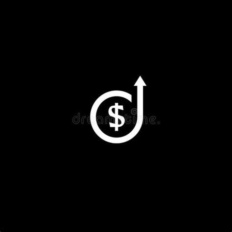 Cost Symbol Dollar Increase Icon Isolated On Dark Background Stock Vector Illustration Of