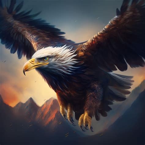 Premium Photo Awesome Eagle Flying Illustration