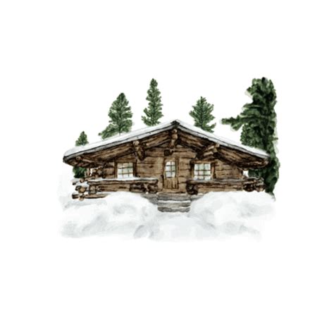 Mariewelke3 Giphymaker Snow House Cabin Sticker