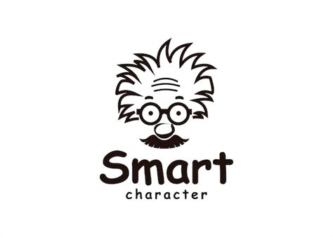 Premium Vector Genius Smart Cartoon Character People Logo Vector