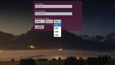 How To Create Html Form With Input Type Date Of Birth Youtube
