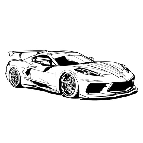 Premium Vector Drag Racing Car Vector Illustration In Black And White