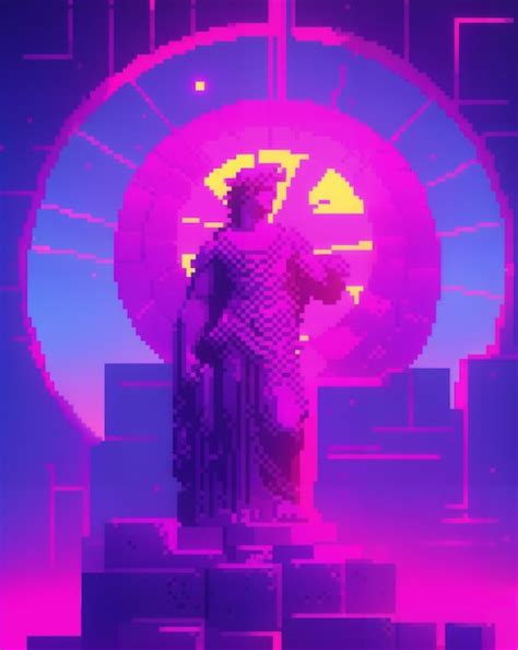 Premium AI Image Vaporwave Greek Methodology Pixel Art