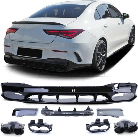 Mercedes CLA C118 AMG Look Uitlaten Met Sport Diffuser Zwart Uitlaat Sierstuk CLA180 Bol Com