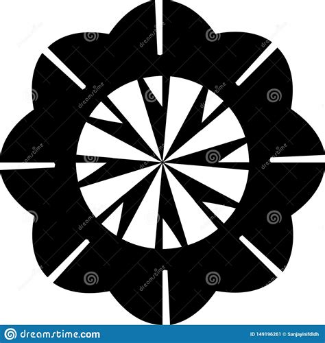 Vector Black And White Abstract Geometrical Geometrical Floral Mandala