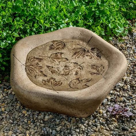 Campania International Woodland Leaves Large Birdbath Gardenplantemporium