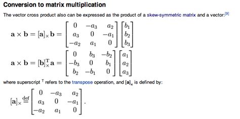 Desert Rose Skew Symetric Matrix For Cross Product