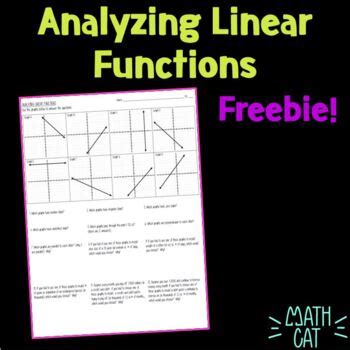 Analyzing Linear Functions By Math Cat Store Teachers Pay Teachers