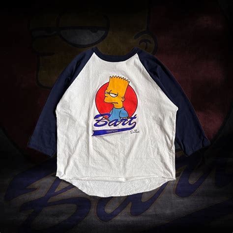 Streetwear × The Simpsons × Vintage 1998 Bart Simpson Baseball Tee Xl