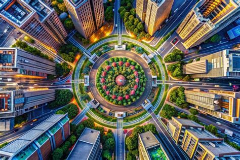 Abstract Urban Design Exploring Circular Intersections And Modern City