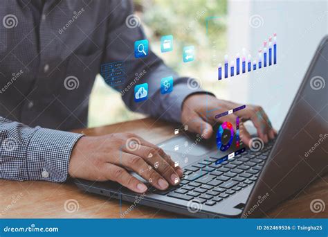 analyst working with business analytics and data management system on computer make a report