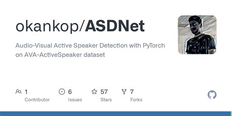 GitHub Okankop ASDNet Audio Visual Active Speaker Detection With