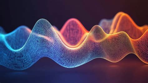the abstract digital wave is characterized by its glowing binary code