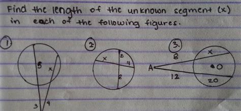 Solved Find The Length Of The Unknown Segment X In Each Of The